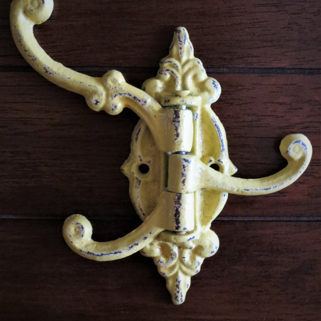 Wall Hook / Cottage Farmhouse Decor / Lemon Yellow or Pick Color / Cast ...