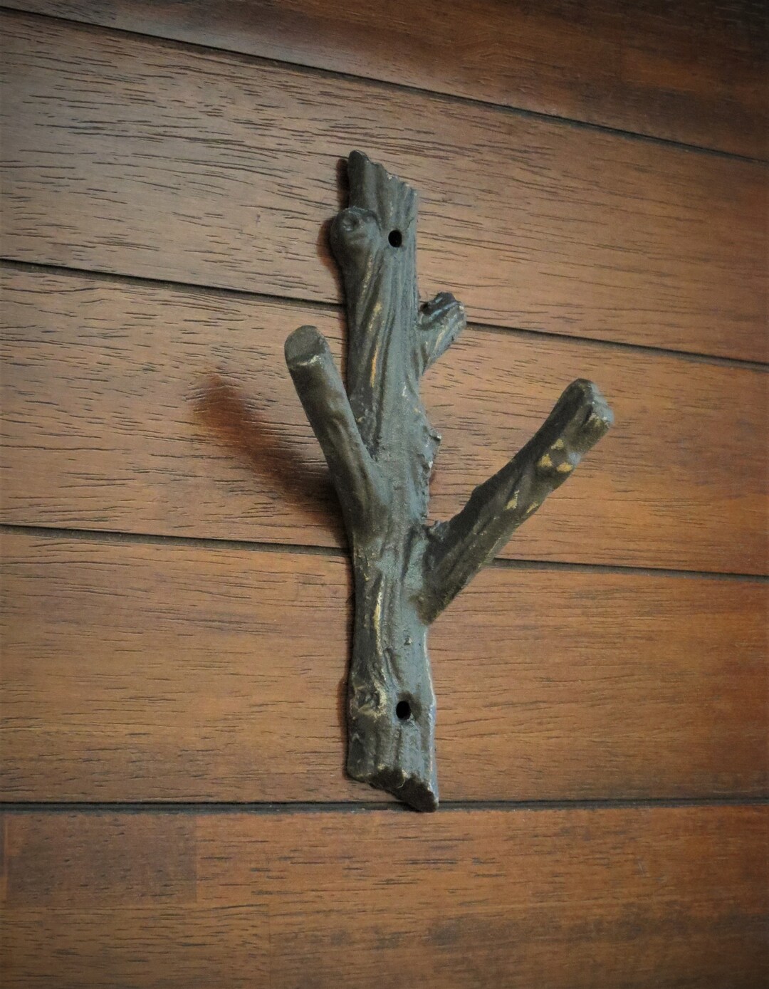 Coat Hat Leash Key Hook / Tree Branch Decor / Oil Rubbed Bronze or Pick ...