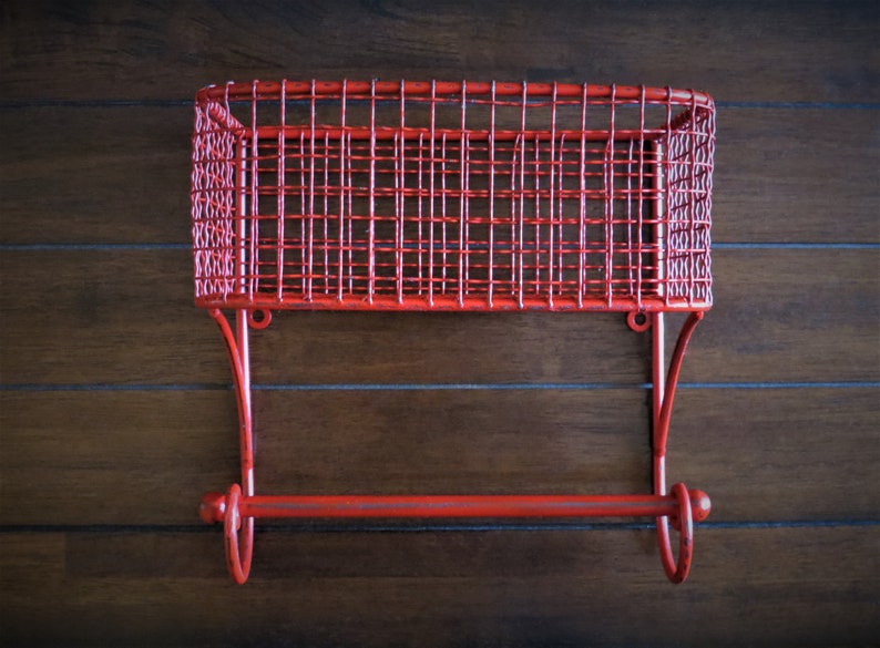 Decorative Metal Wire Hanging Basket With Rod / Farmhouse | Etsy