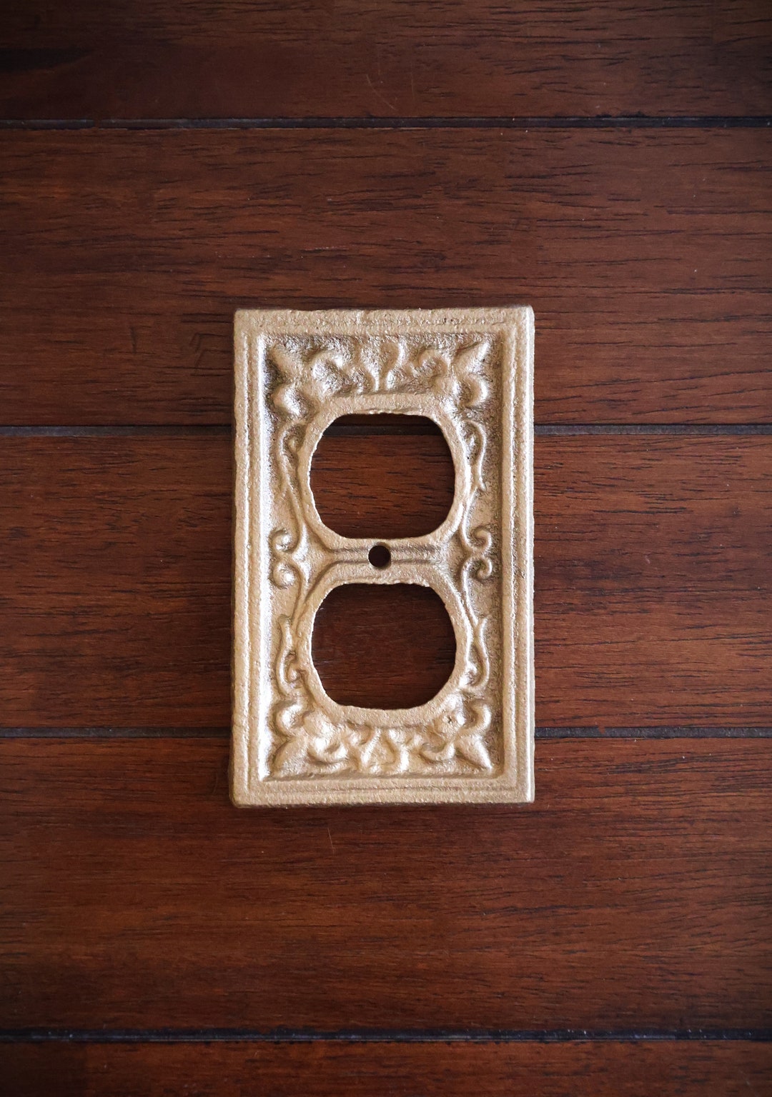 Antique Gold Decorative Electrical Outlet Plate / Plug-in Cover / Fleur ...