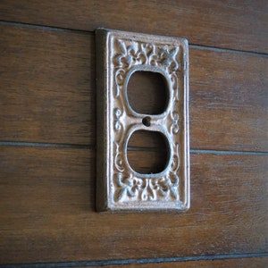 Decorative Electrical Outlet Plate / Aged Copper or Pick Color / Plug ...