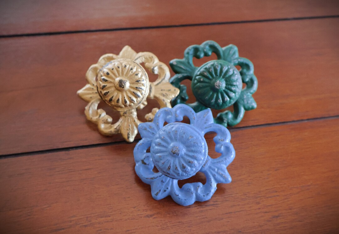 Extra Large Decorative Cast Iron Knob With Base - in 50 Colors ...