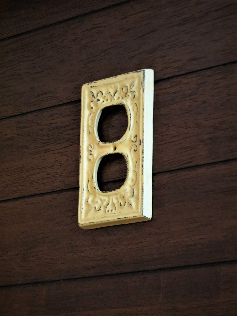 Warm Yellow or Pick Color Decorative Electric Outlet Plate / | Etsy
