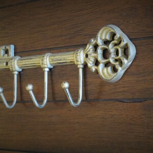 Antique Gold Key Holder / Skeleton Key Rack / Cast Iron Wall Decor ...