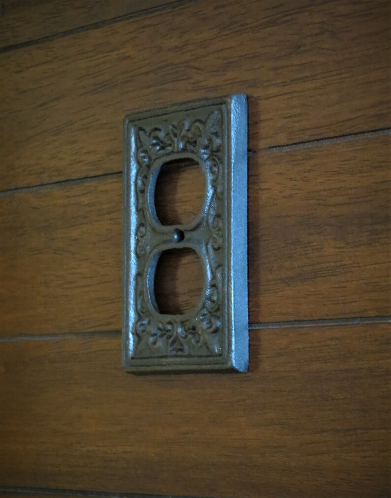 Fleur De Lis Cast Iron Electrical Outlet Cover, Oil Rubbed Bronze - Etsy