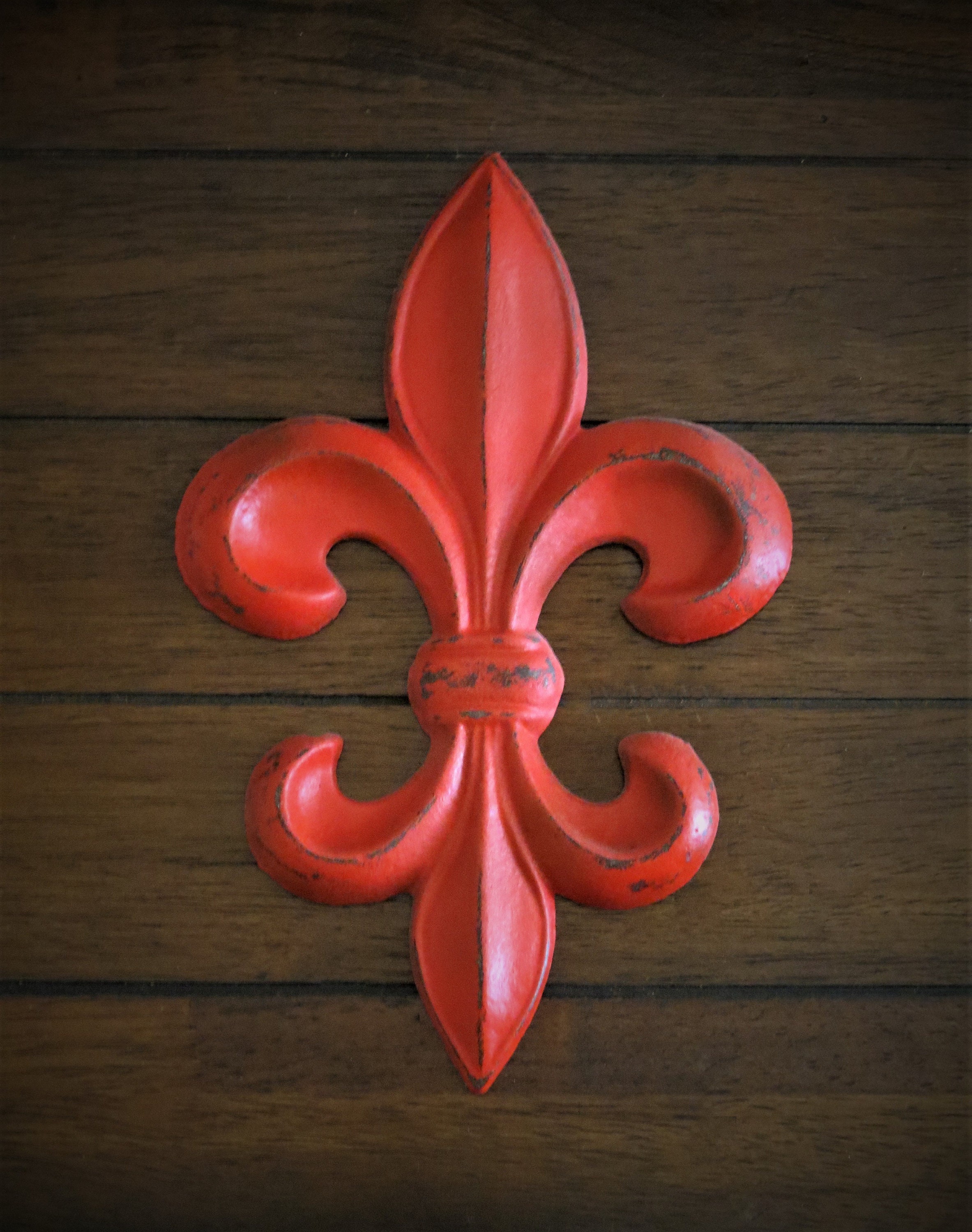 Fleur De Lis Wall Decor/ Cast Iron Wall Hanging / Fleur De Lis Sign ...