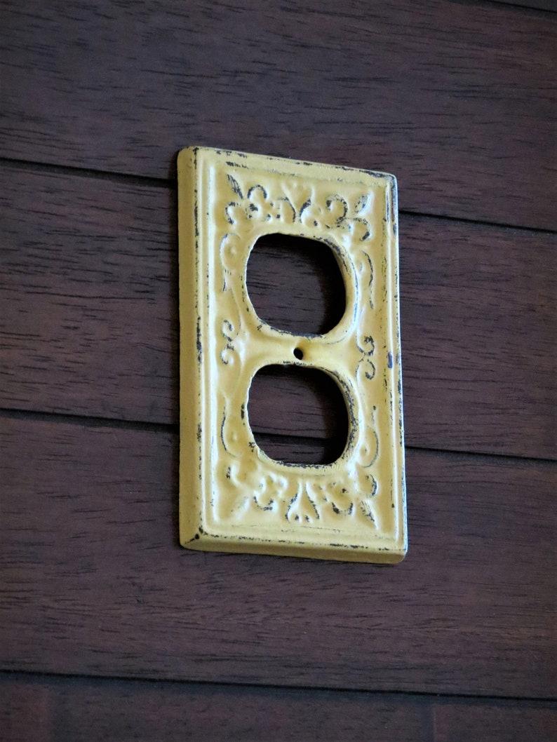 Warm Yellow or Pick Color Decorative Electric Outlet Plate / | Etsy