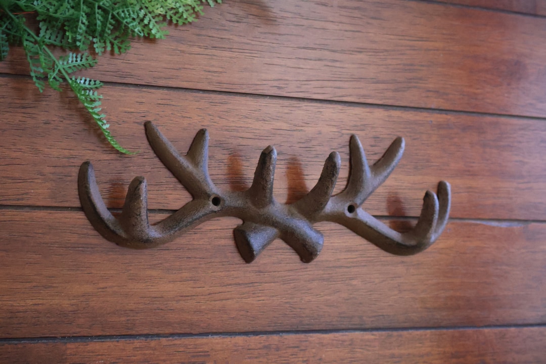 Cast Iron Antler Hook Rack / Faux Wall Antlers / Pick From 50+ Colors ...