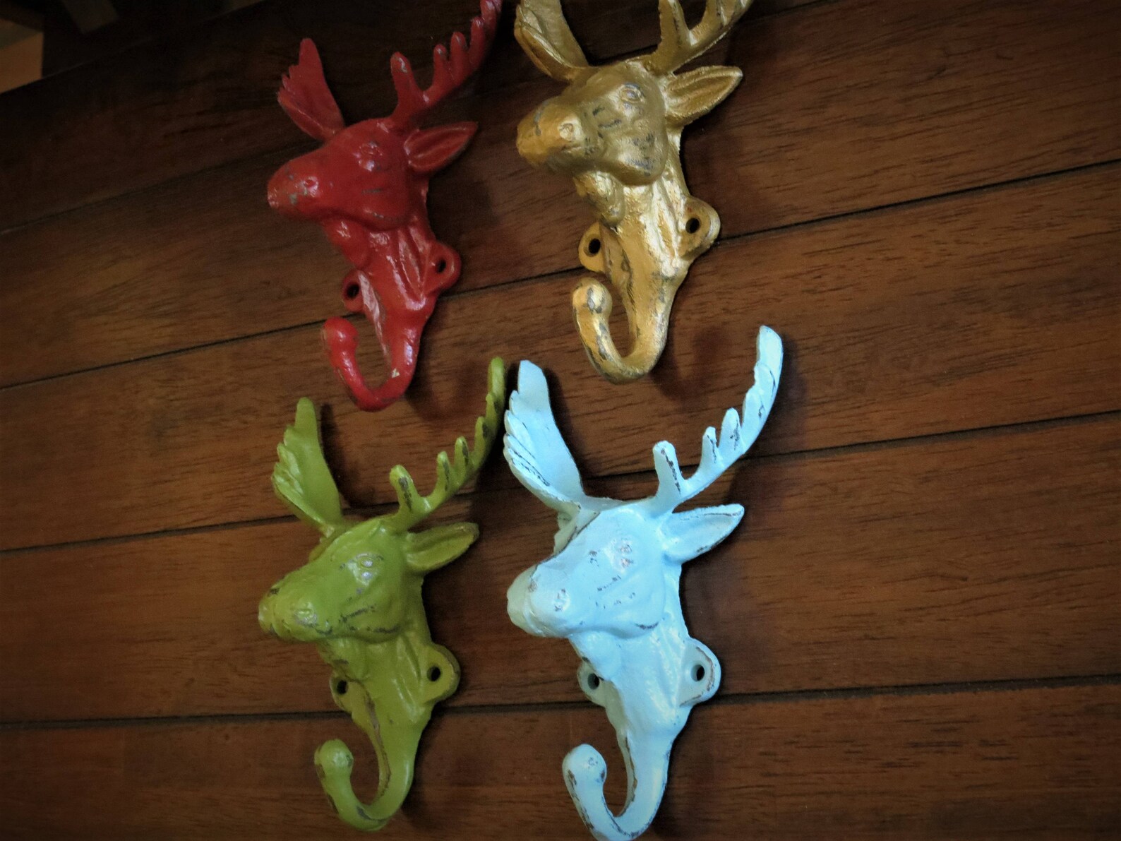 Moose Hook / Cast Iron Hanger / Colonial Red or Pick Your | Etsy