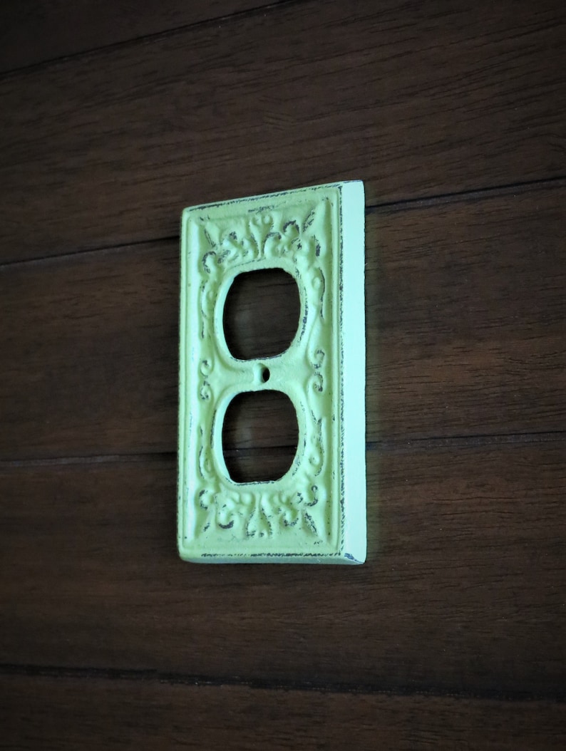 Electrical Outlet Plate /cast Iron Plug-in Electric Outlet Cover/fleur ...