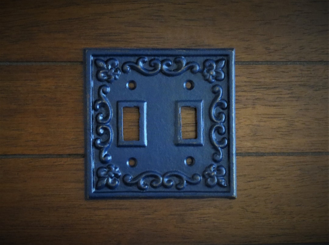 Light Switch Plate Cover / Shabby Chic Cast Iron Switch Cover / Navy ...