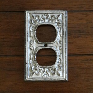 Decorative Electrical Outlet Plate / Plug-in Socket Cover / Silver or ...