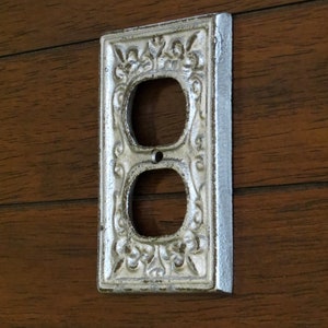 Decorative Electrical Outlet Plate / Plug-in Socket Cover / Silver or ...