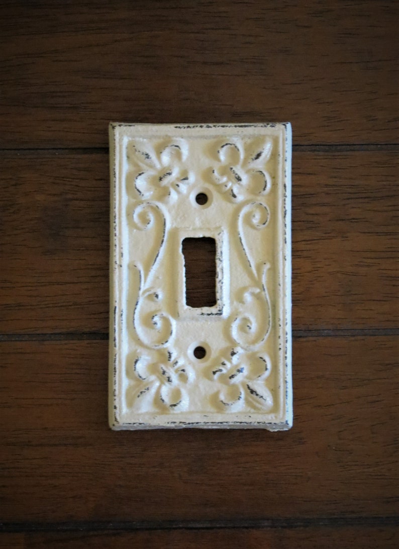 Ivory or Pick Color Light Switch Cover / Light Switch Cover / Cast Iron ...