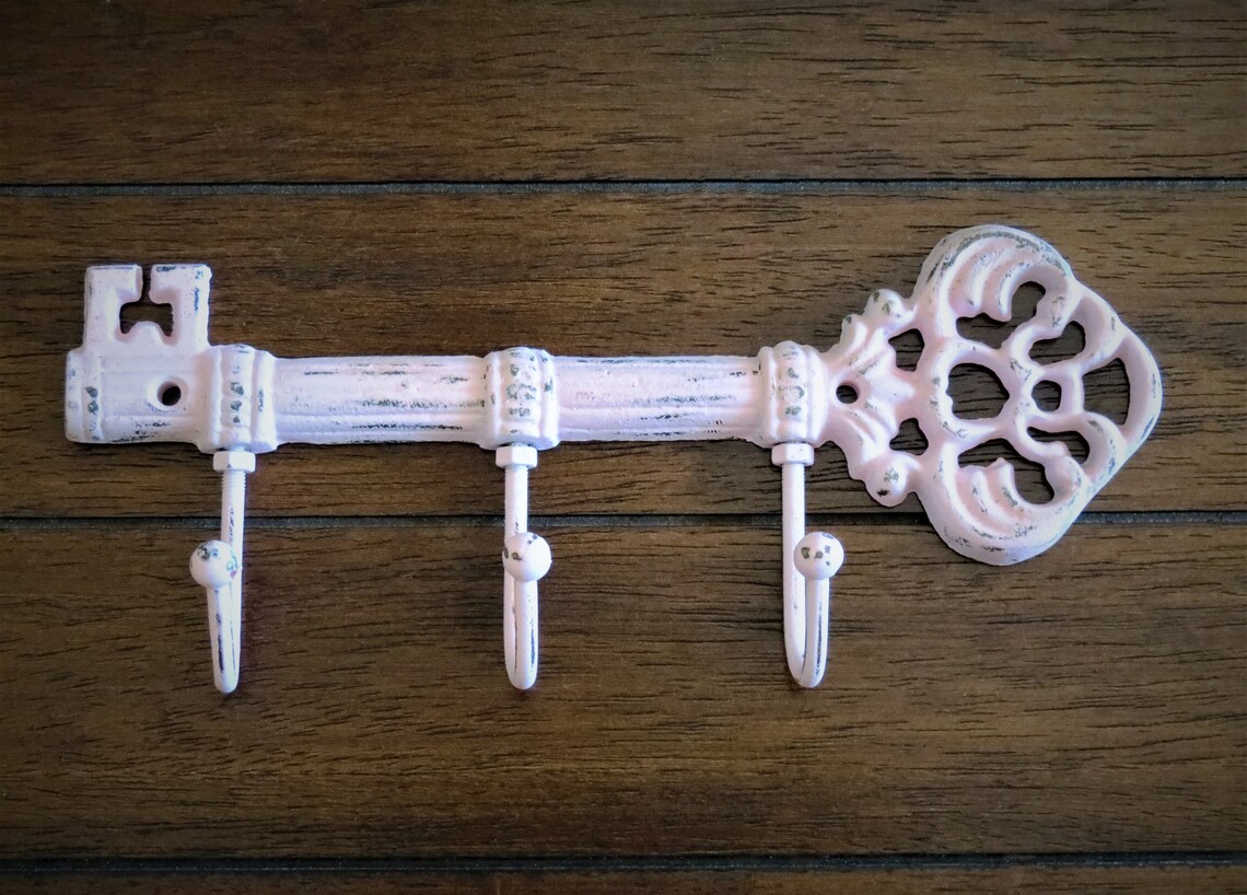 Pale Pink Key Holder / or Pick Your Color / Skeleton Key Rack | Etsy
