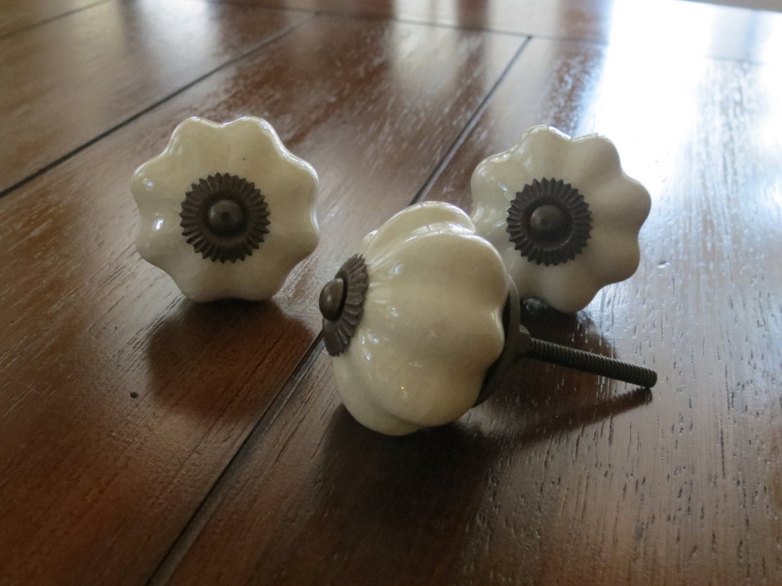 Classic Large Ivory Bronze Ceramic Knob / Dresser Cabinet - Etsy