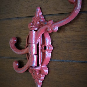 Cast Iron Wall Hook / French Cottage / Colonial Red or Pick Color/ Mud ...