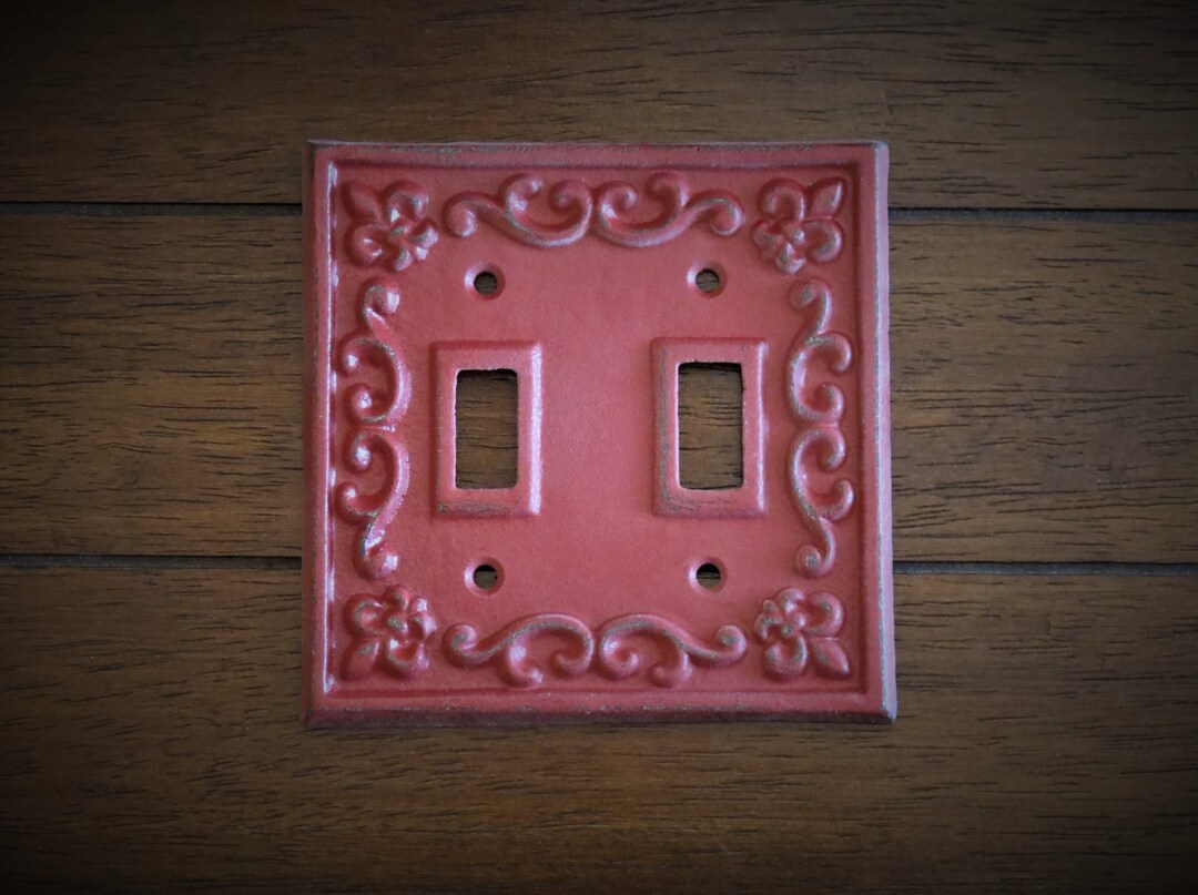 Colonial Red or Pick Color Double Light Switch Plate /metal Switchplate ...