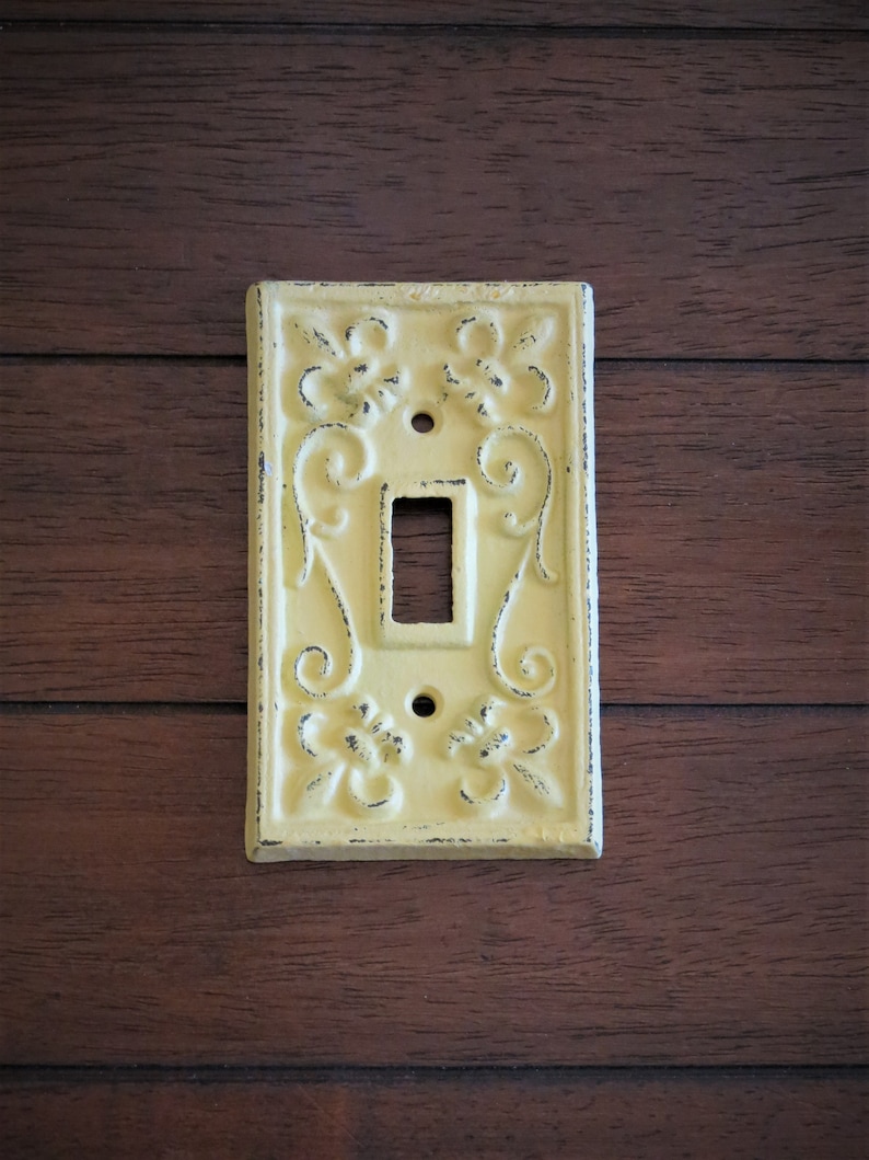 Single Light Switch Cover / Warm Yellow or Pick Color / Cast Iron ...