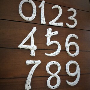 Rustic House Numbers / Choose From 40+ Colors / Cast Iron 4 1/4" - 5 1/ ...
