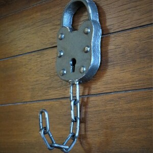 Industrial Style Wall Hook / Padlock Metal Hanger / Oil Rubbed Bronze ...
