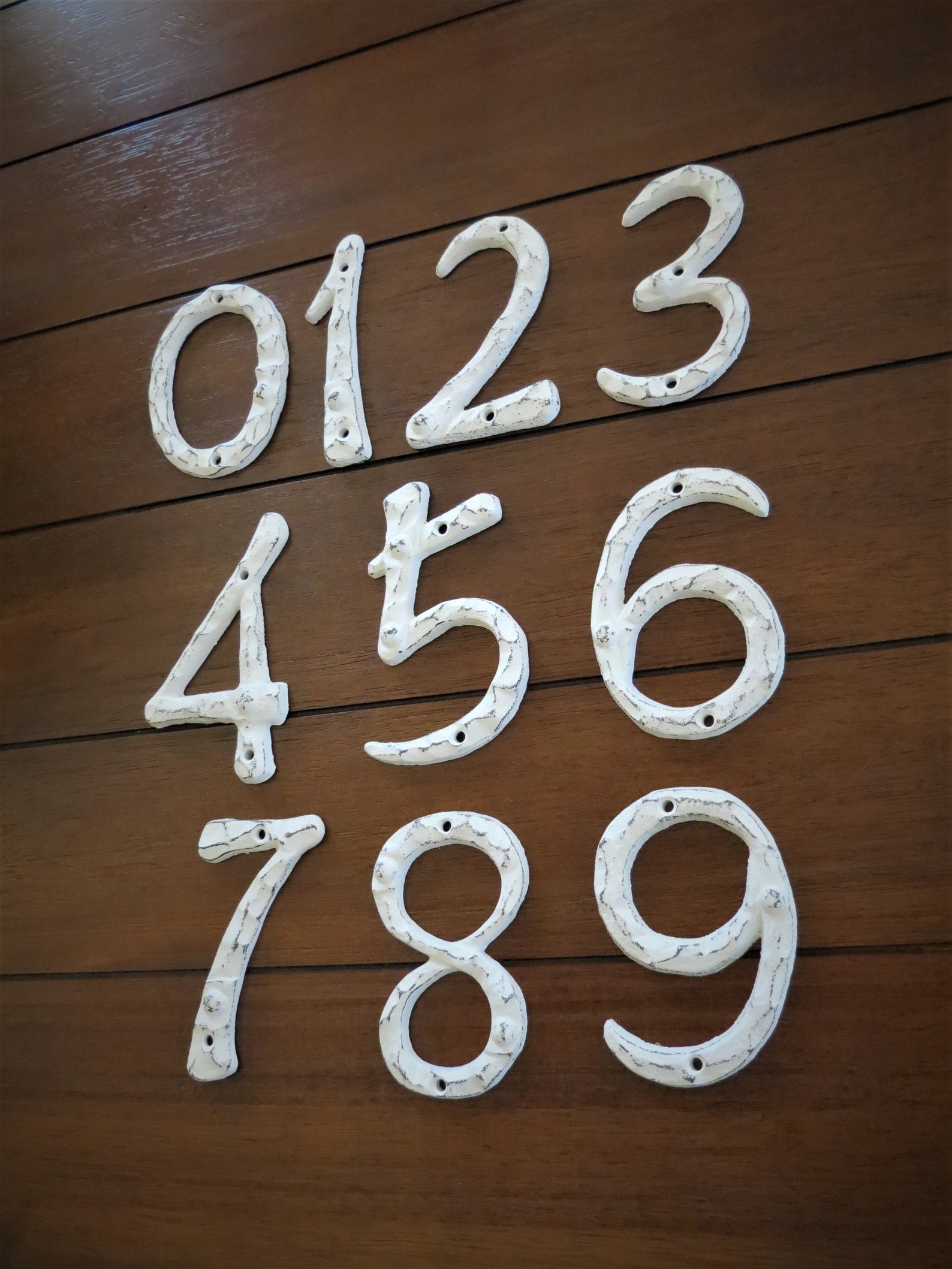 Rustic House Numbers / Choose From 40 Colors / Cast Iron 4 - Etsy