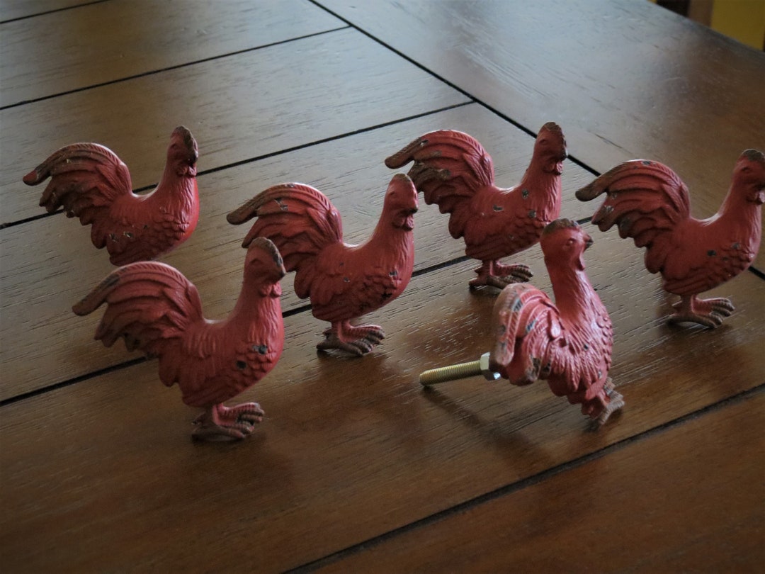 Rooster Knob / Red Rooster Drawer Knob / Drawer Pull / Farmhouse Decor ...