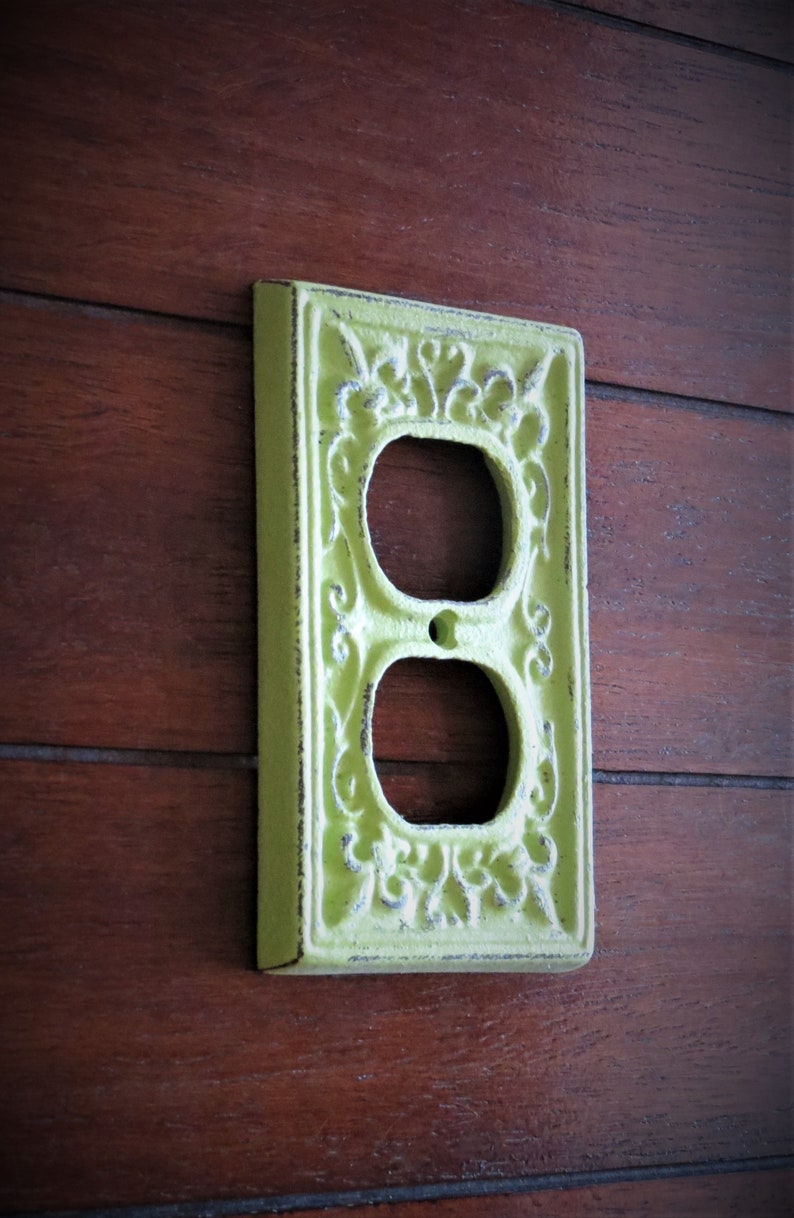 Electrical Outlet Plate /cast Iron Plug-in Electric Outlet Cover/fleur ...