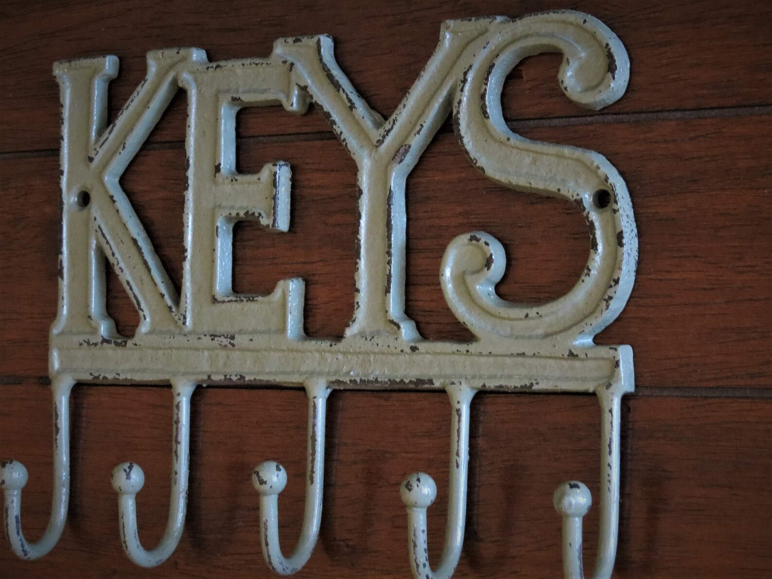 KEYS Key Rack / Metal Wall Sign With Hooks / Key Hanger / Key Holder ...