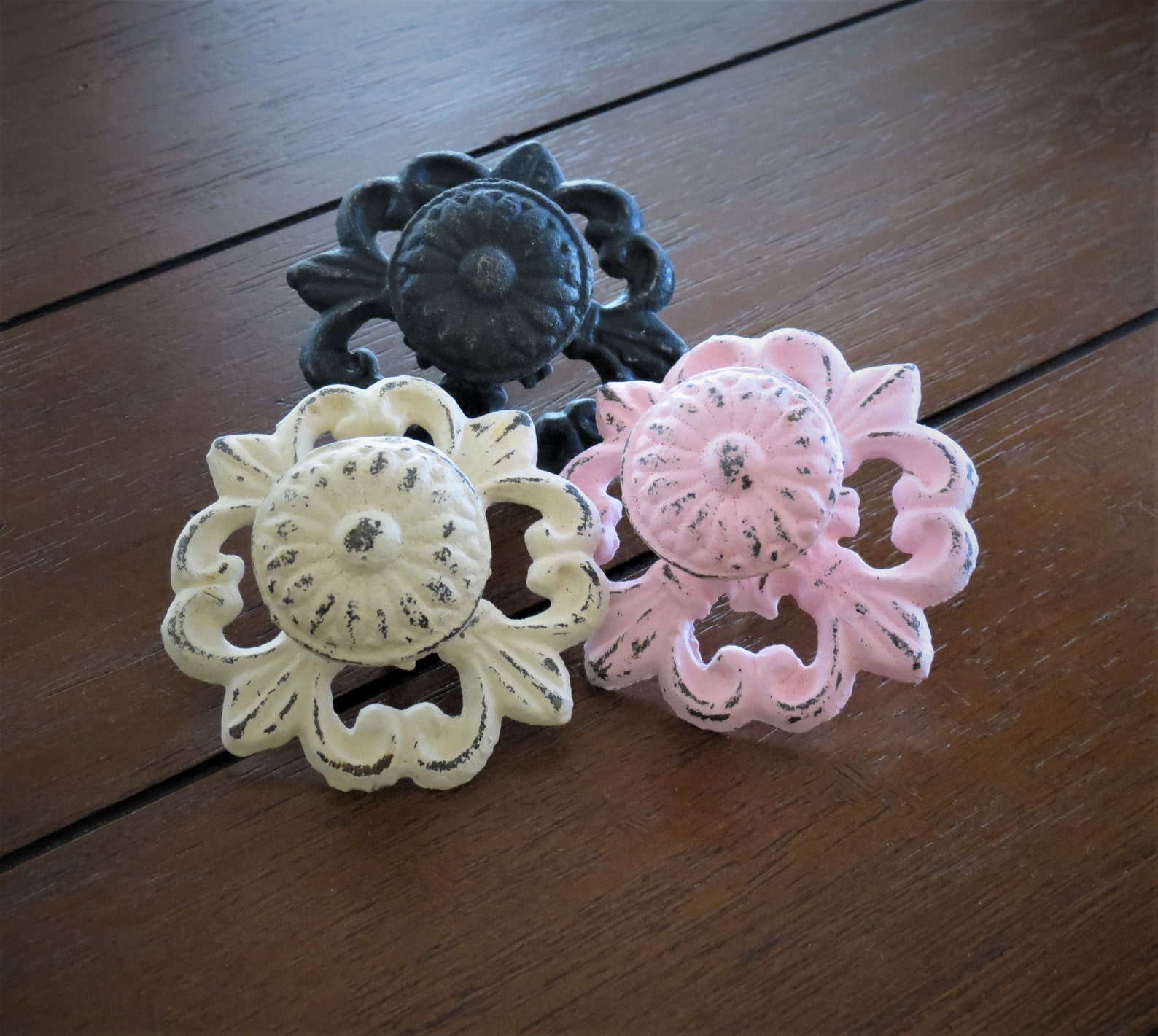 Ornate Cast Iron Knobs / Choose From 40+ Colors / Cottage Chic Dresser ...