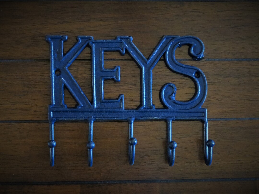KEYS Key Rack / Metal Entrance Wall Hook Rack / Cast Iron Key Hanger ...