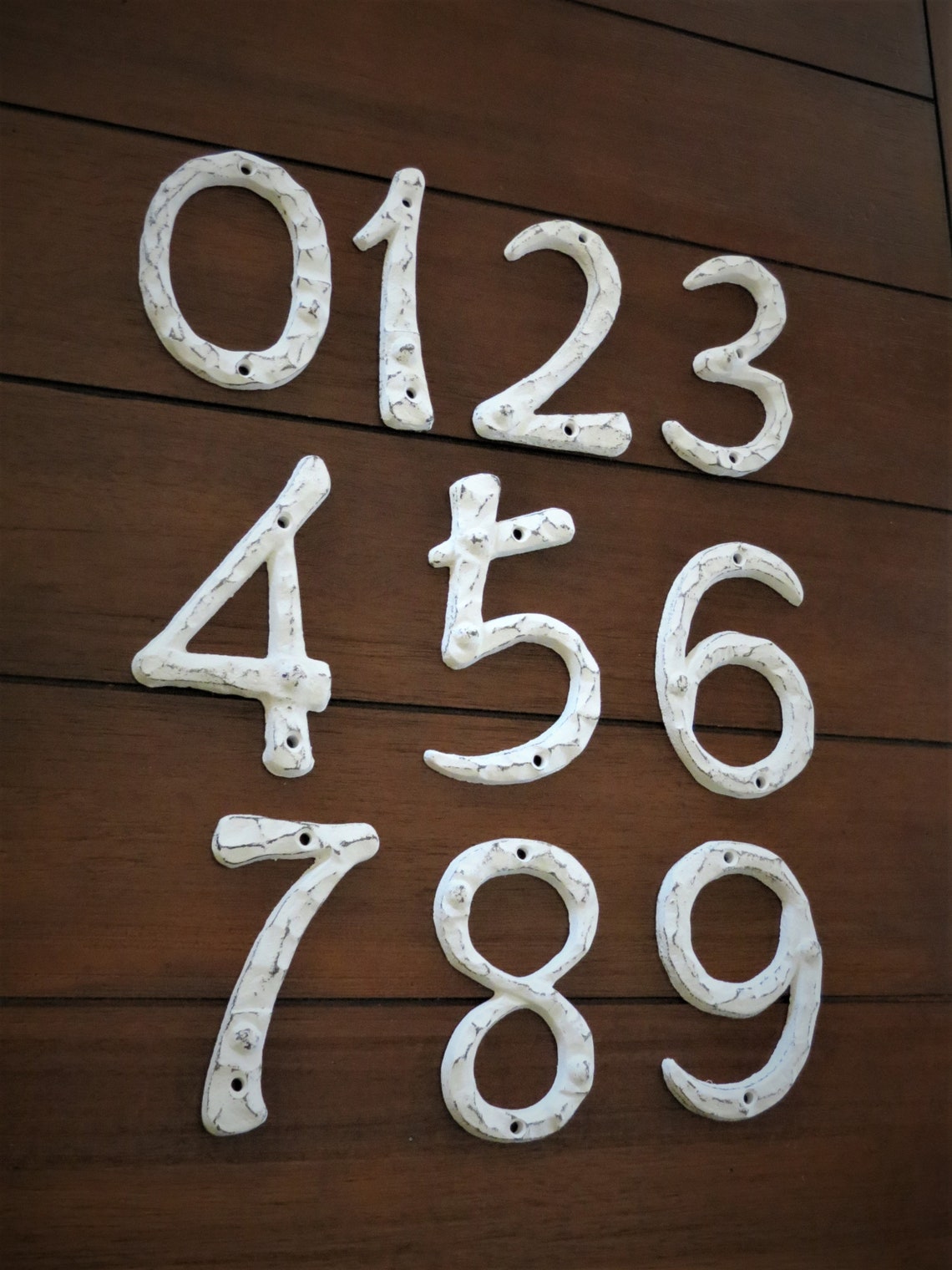 Rustic House Numbers / Choose From 40 Colors / Cast Iron 4 - Etsy