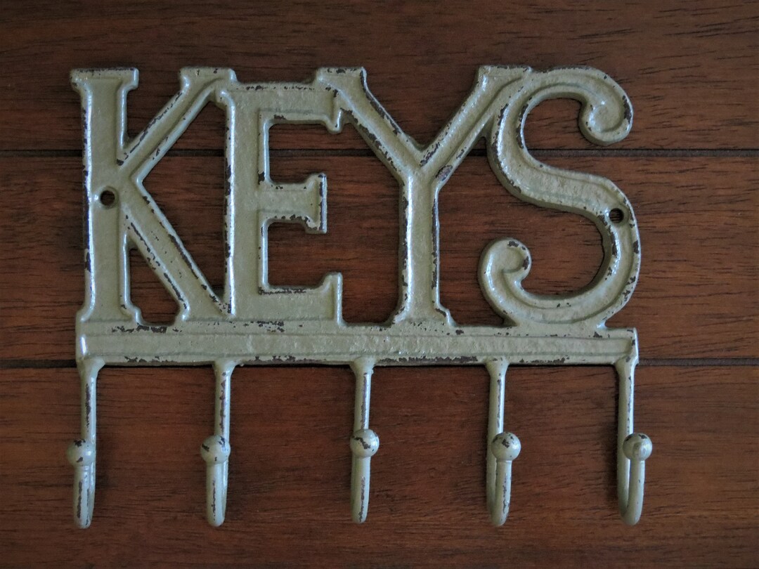 KEYS Key Rack / Metal Wall Sign With Hooks / Key Hanger / Key Holder ...