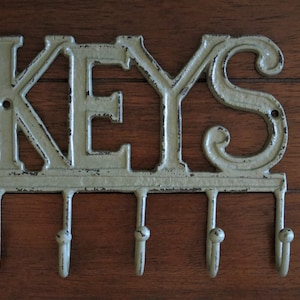 KEYS Key Rack / Metal Wall Sign With Hooks / Key Hanger / Key Holder ...