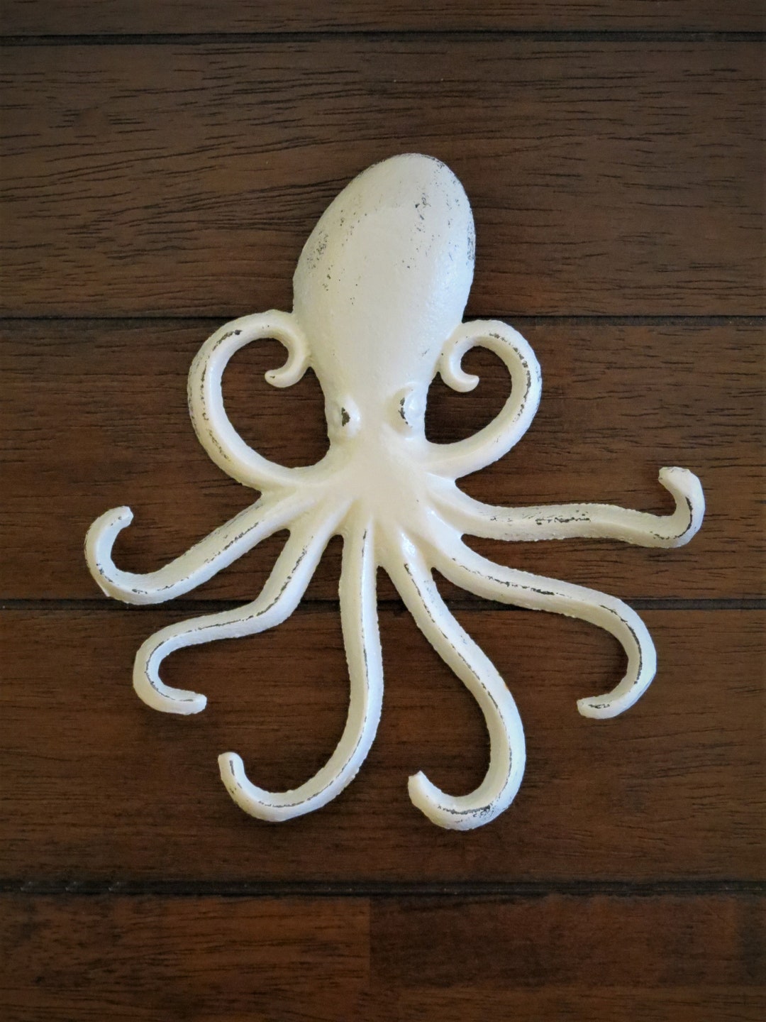 Octopus Cast Iron Hook Coastal Nautical Beach Metal Wall Art Whimsical ...