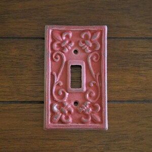 Cast Iron Fleur De Lis Light Switch Cover, Colonial Red - Etsy