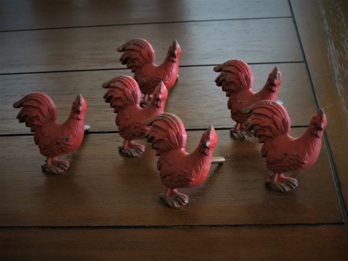 Rooster Knob / Red Rooster Drawer Knob / Drawer Pull / - Etsy