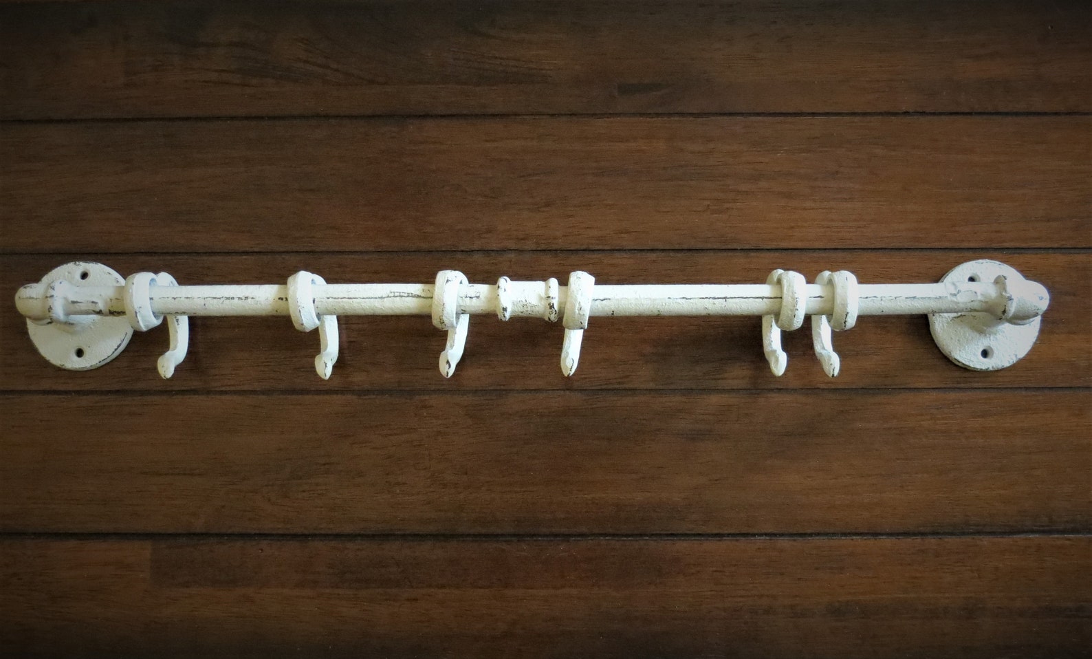 Metal Wall Rack With Hooks / Farmhouse Rustic Wall Decor / - Etsy