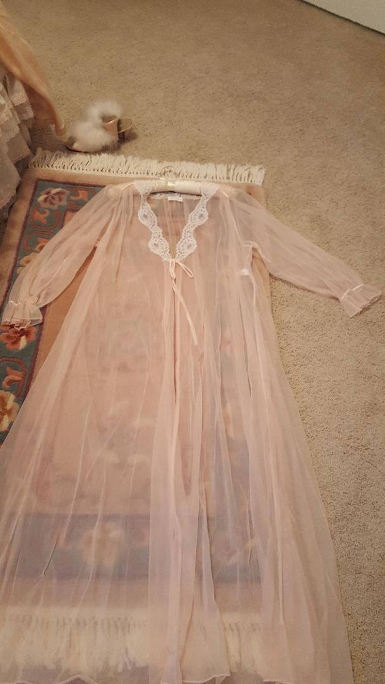 Negligee Setgown/robe NWOT Vintage Peignoir Lingerie Sheer Sexy Wedding ...