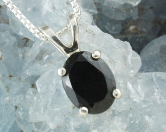 Black Spinel Pendant | Etsy