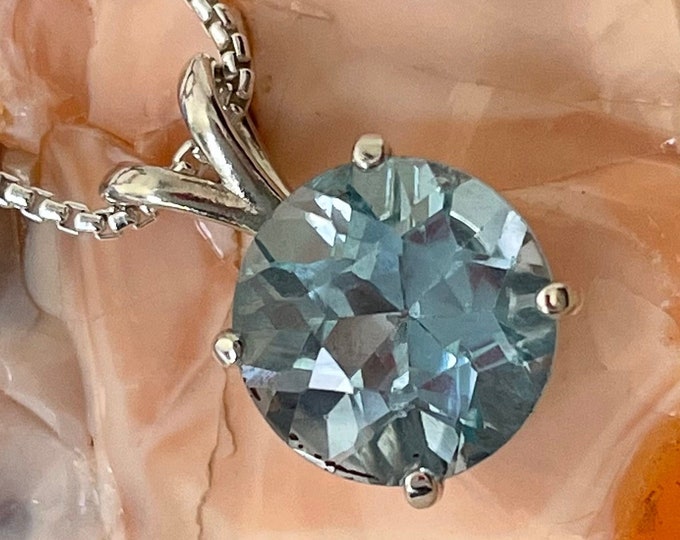 Natural Aquamarine Pendant Sterling Silver Pendant Natural - Etsy