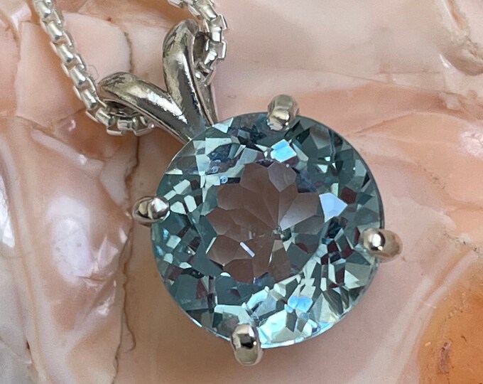 Natural Aquamarine Pendant Sterling Silver Pendant Natural Aquamarine ...