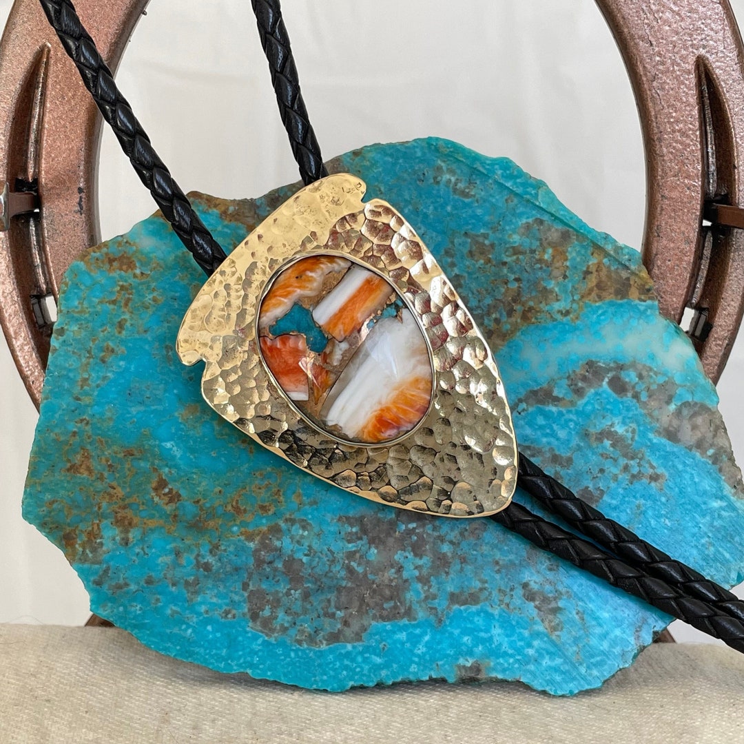 Spiny Oyster Shell & Turquoise Bolo Tie for Men and Women - Etsy