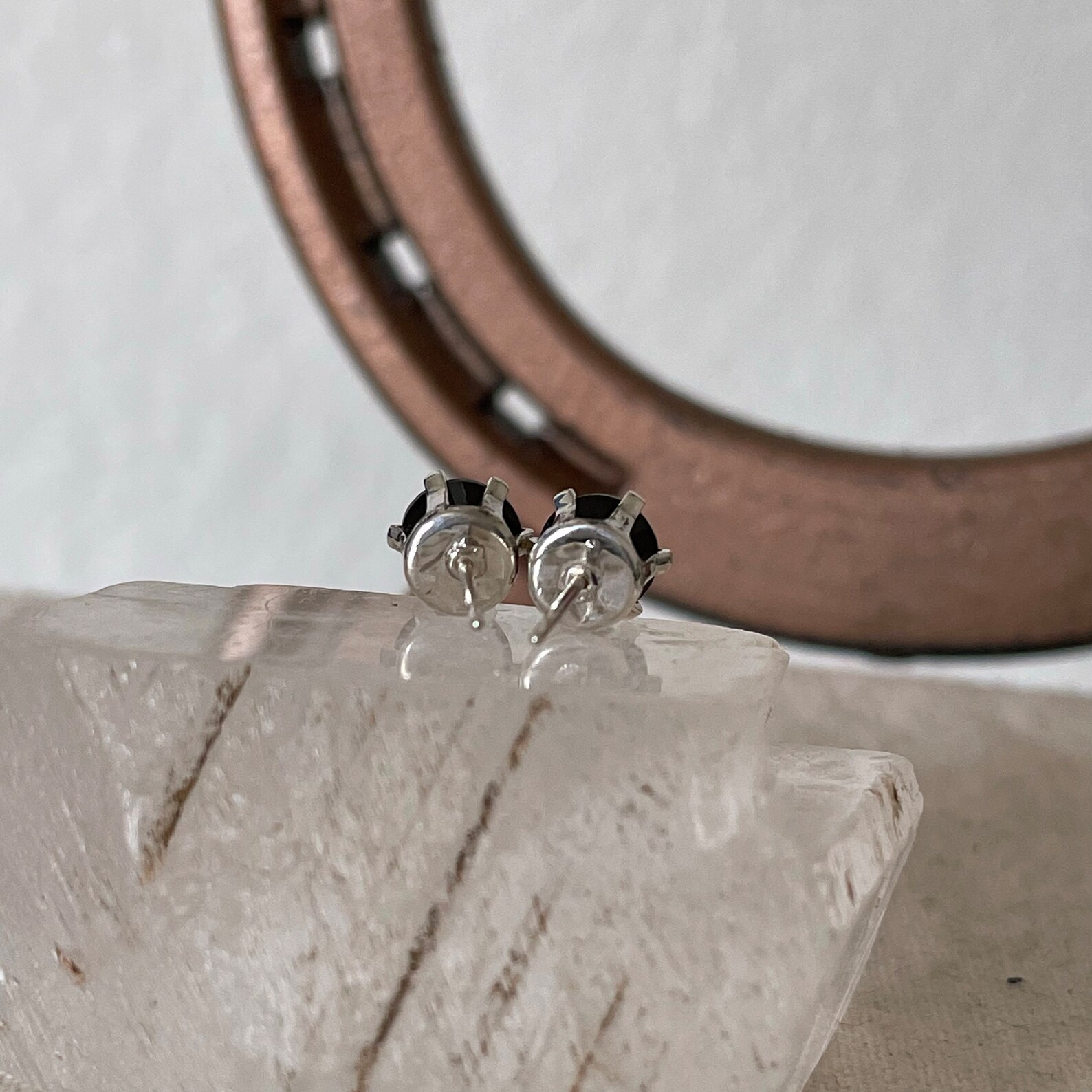 Natural Black Spinel Earrings Sterling Silver Earrings - Etsy