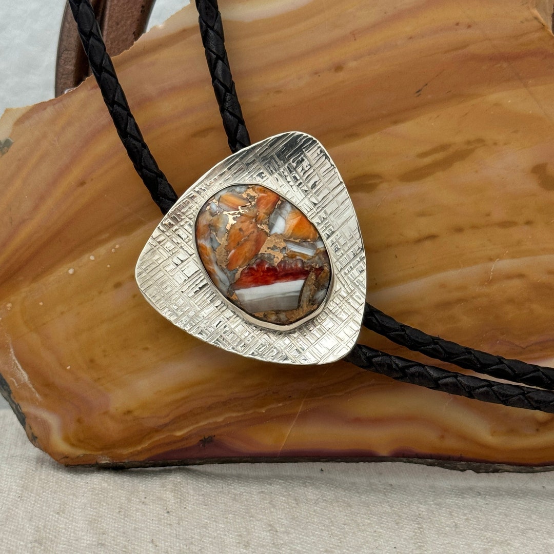 Handmade Spiny Oyster Shell Bolo Tie for Men or Women Sterling Silver ...
