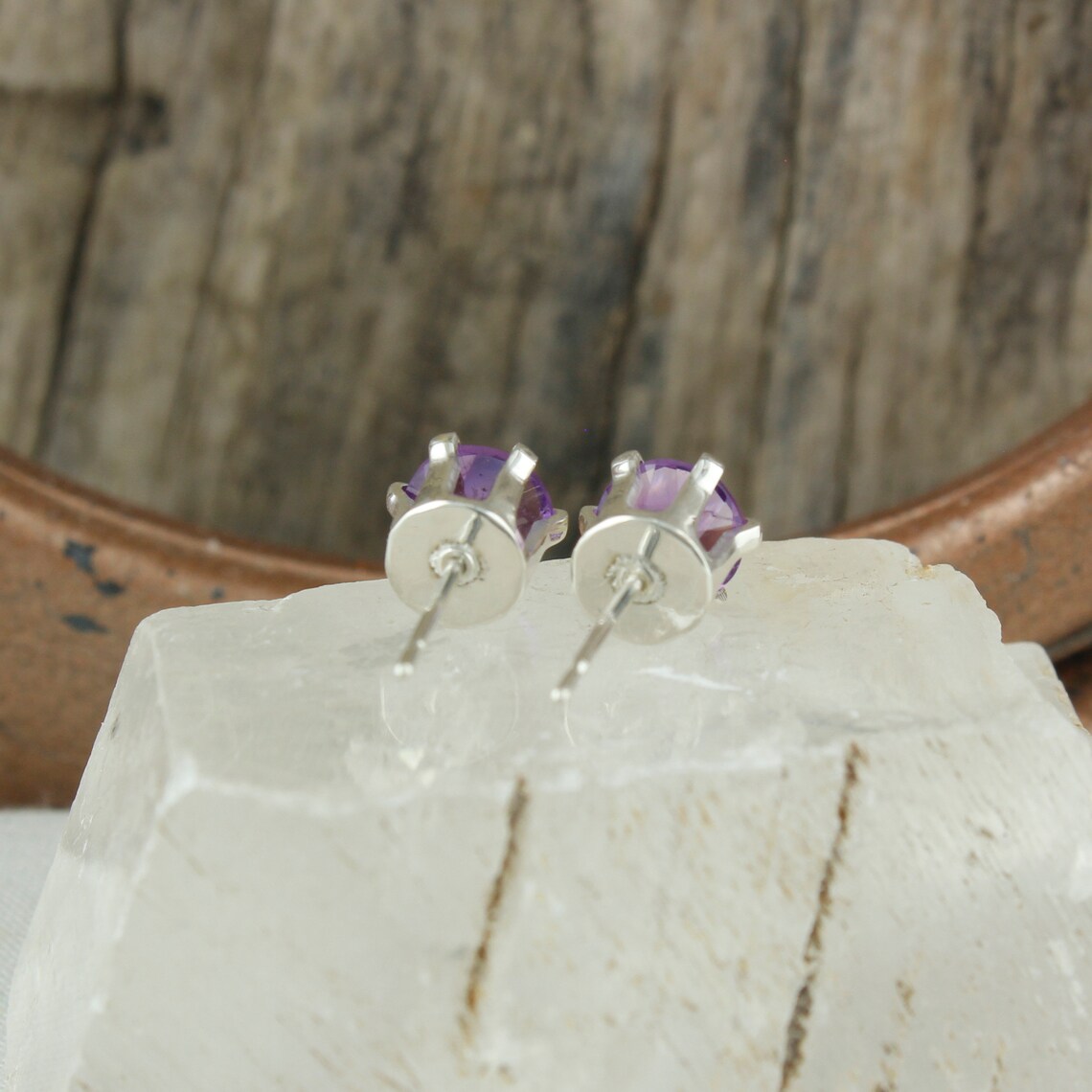Natural Amethyst Earrings Sterling Silver Earrings-Amethyst | Etsy