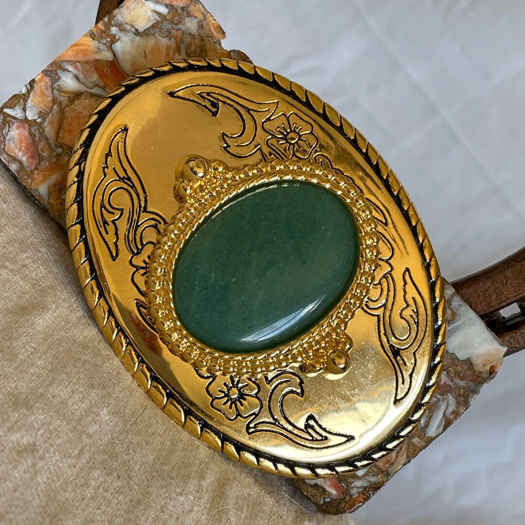 Western Belt Buckle -natural Stone Belt Buckle -cowboy Belt Buckle ...