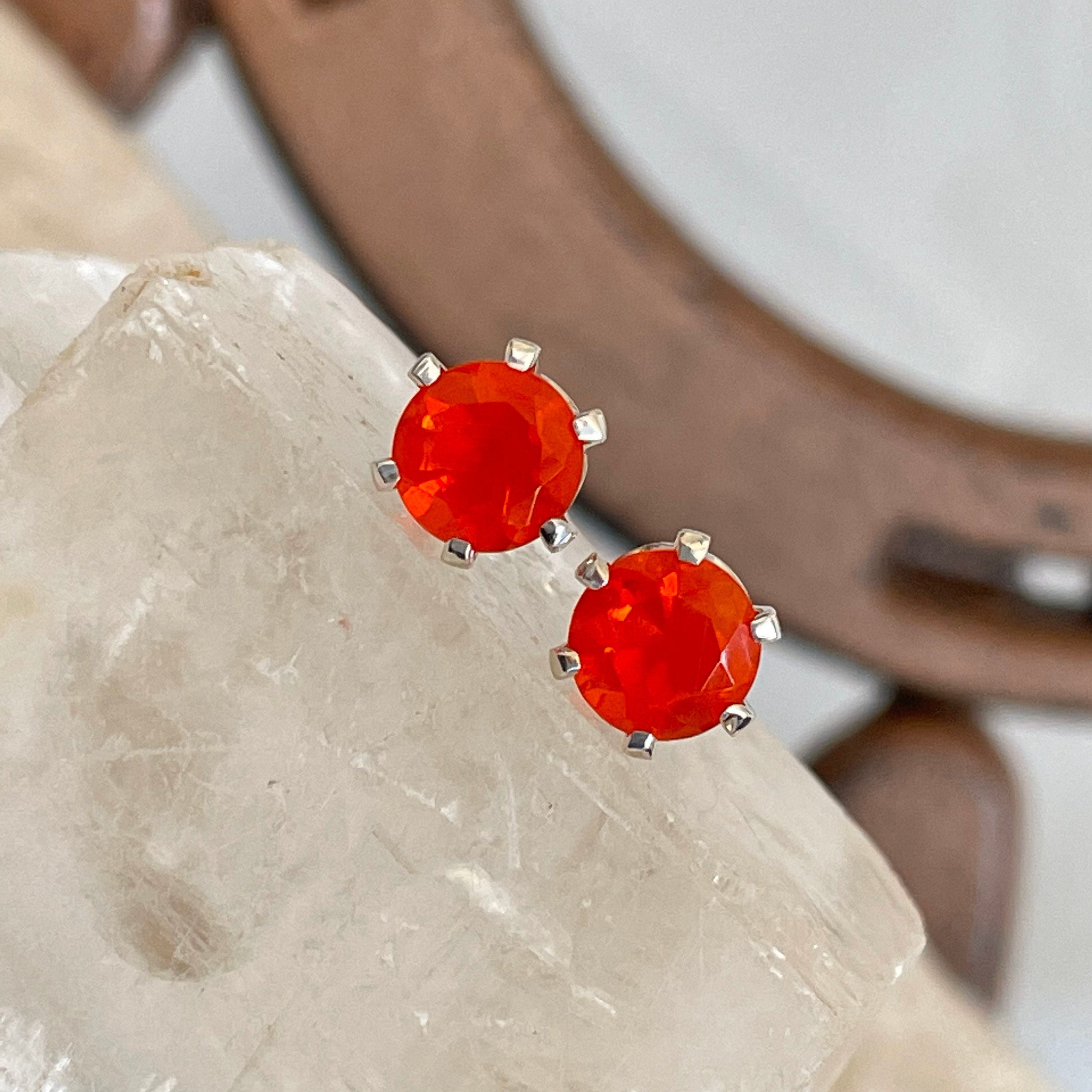 Mexican Fire Opal Earrings