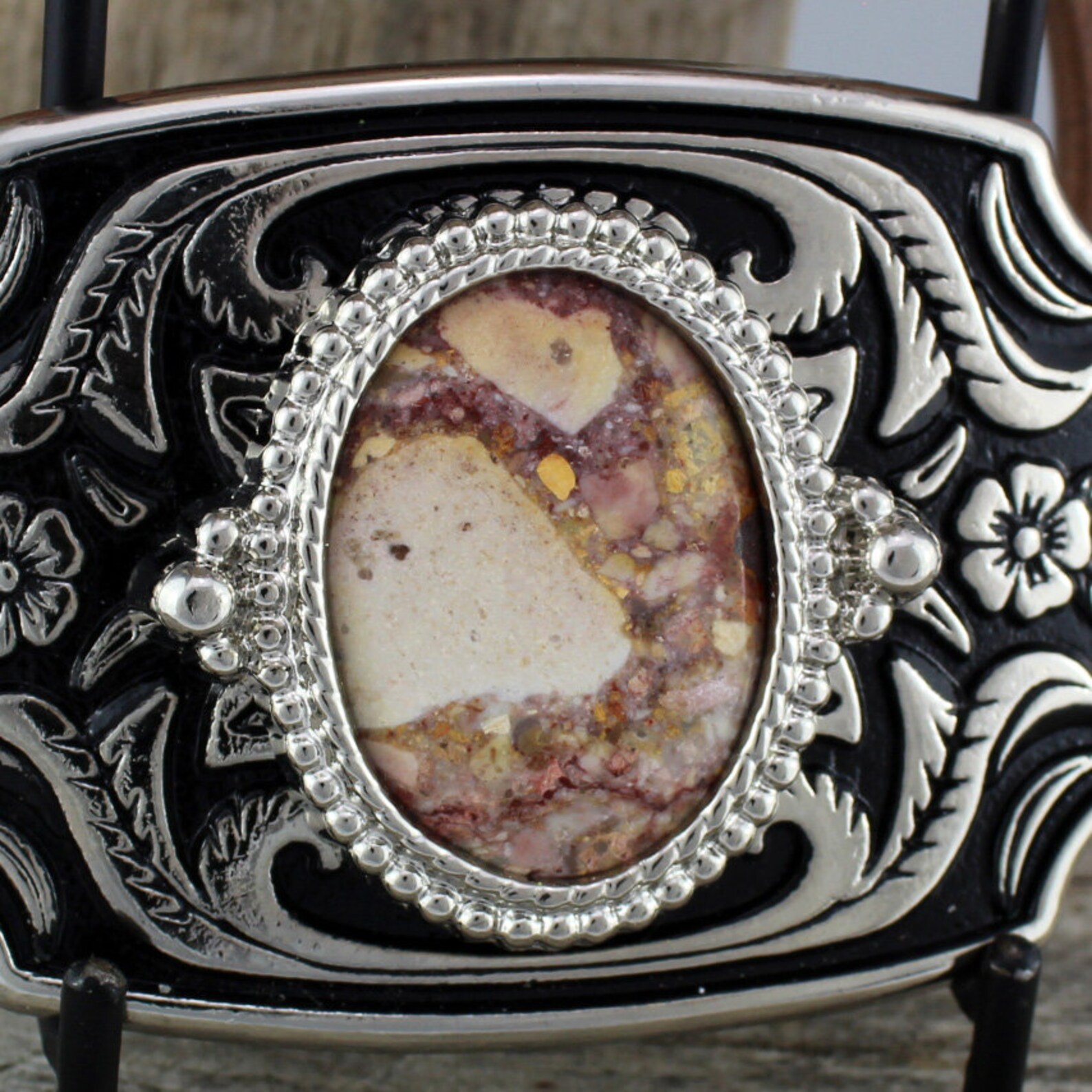 Western Belt Buckle natural Stone Belt Buckle cowboy Belt | Etsy