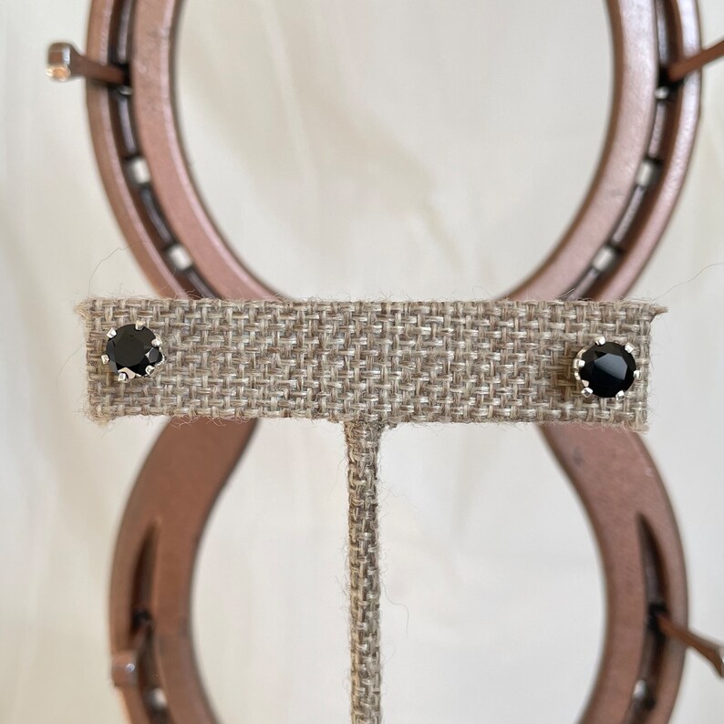 Natural Black Spinel Earrings Sterling Silver Earrings - Etsy